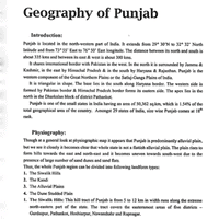 Geography of Punjab - PPSC PCS (Punjab) PDF Download