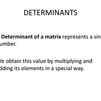 Determinants PPT Maths Class 12
