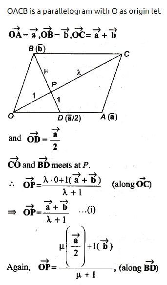 Let OACB be a parallelogram with O at the origin and OC a diagonal. Let ...
