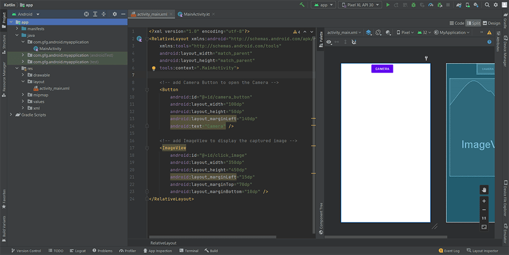 How to open the Camera through Intent and display the captured image ...