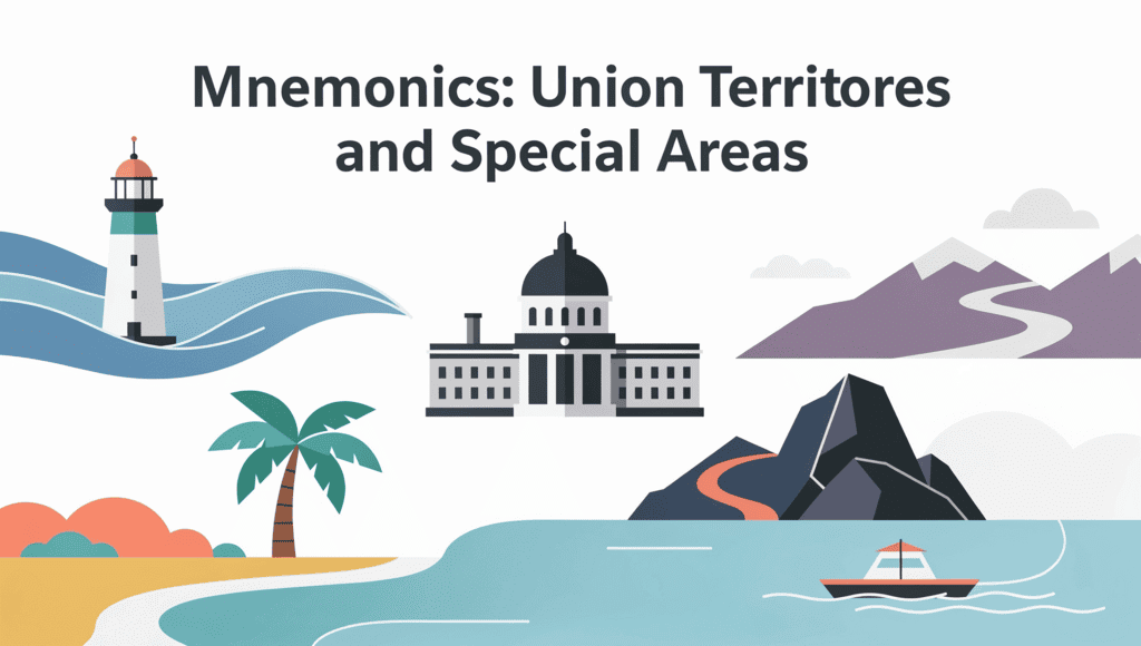 Mnemonics Union Territories and Special Areas - Indian Polity for UPSC