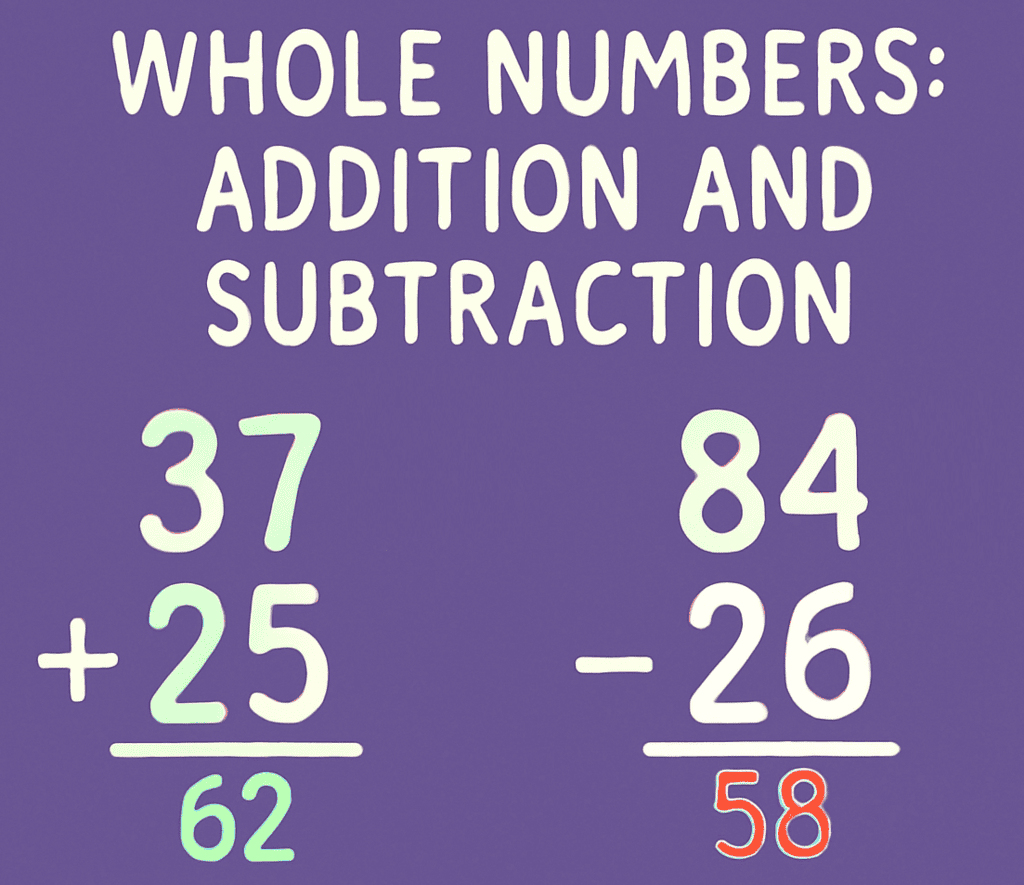 Whole Numbers: Addition and Subtraction (Term 3) Chapter Notes ...
