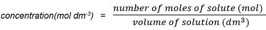 Concentrations in mol/dm3 - Chemistry for Grade 10 PDF Download