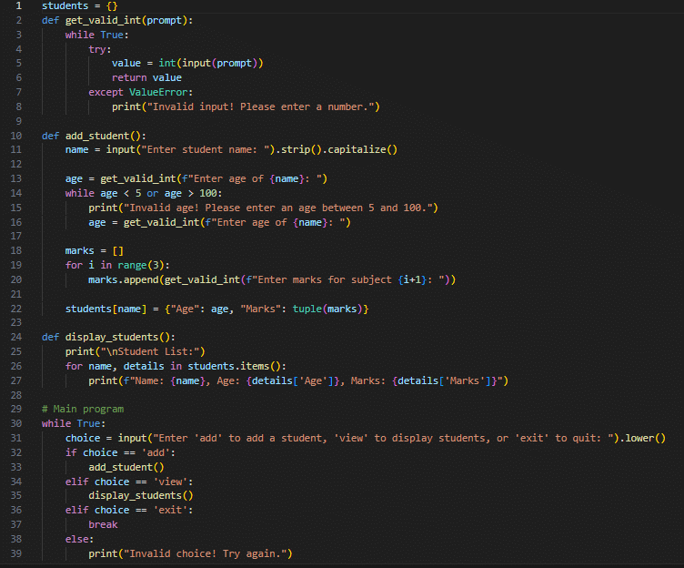 Project Solutions: Student Management System P7 - Basics of Python ...