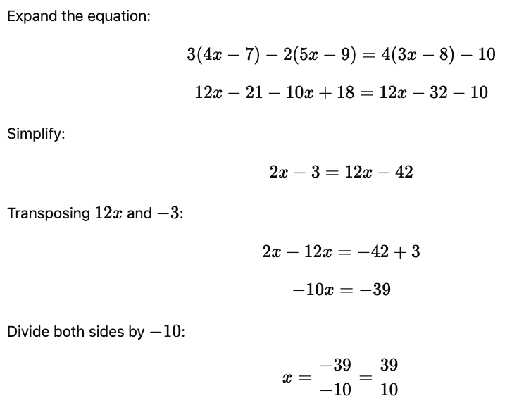 Equations In One Variable Worksheet