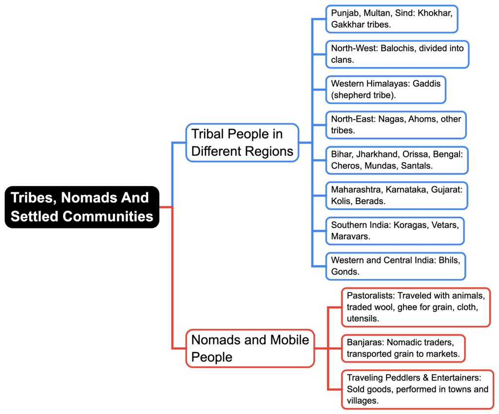 Mind Map- Tribes, Nomads And Settled Communities - Social Studies (SST ...