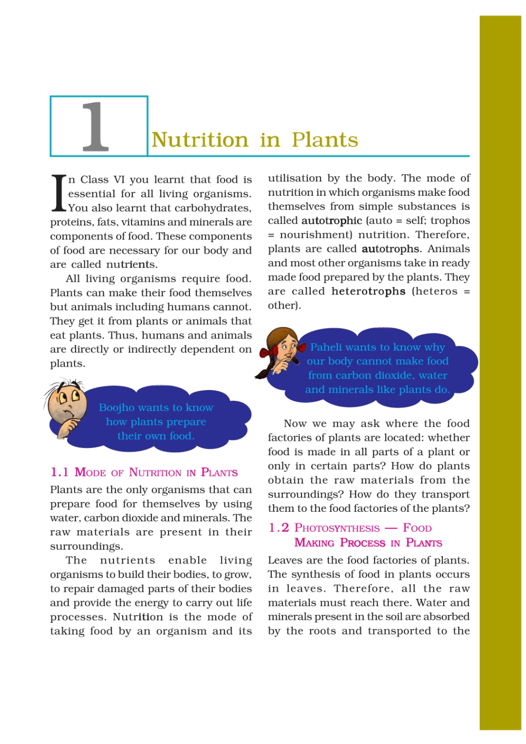 Revision Notes For Science Chapter 1 Nutrition In Plants Class 7th