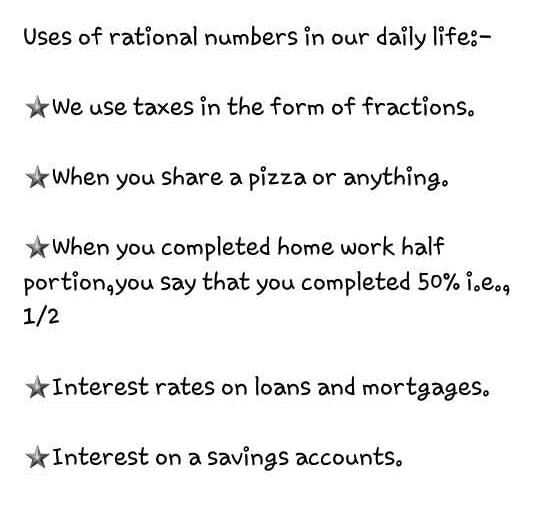 5 examples of rational numbers based on real life applications ...