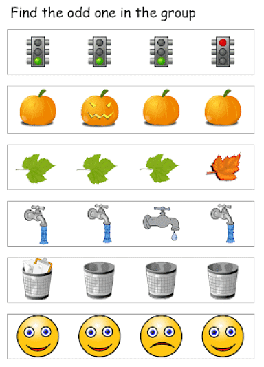 Odd One Out Worksheets For