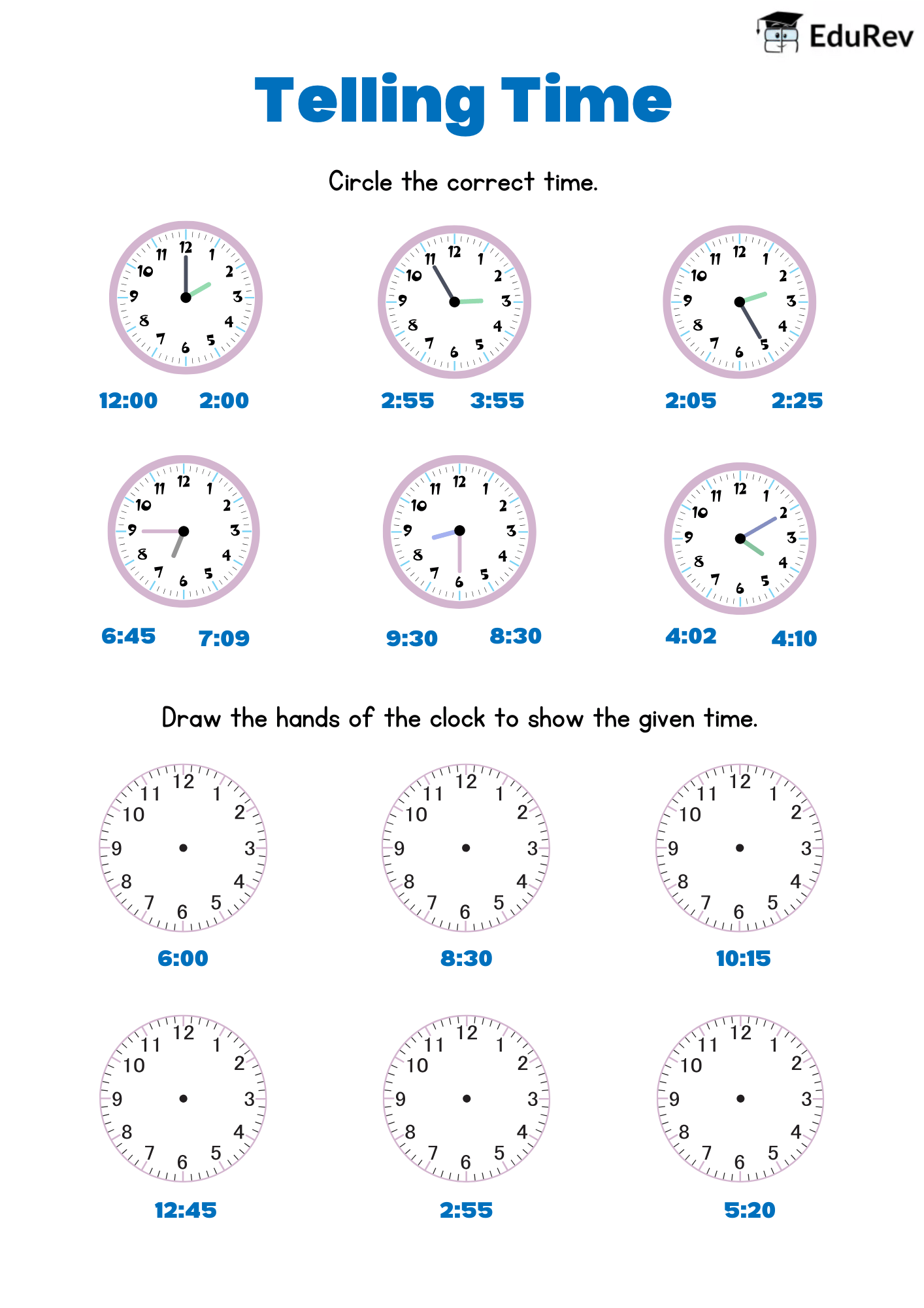 Visual Worksheet: Time Goes On - Class 3 PDF Download