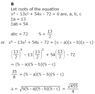 The sides of a triangle are the roots of the cubic equation x3 andndash ...