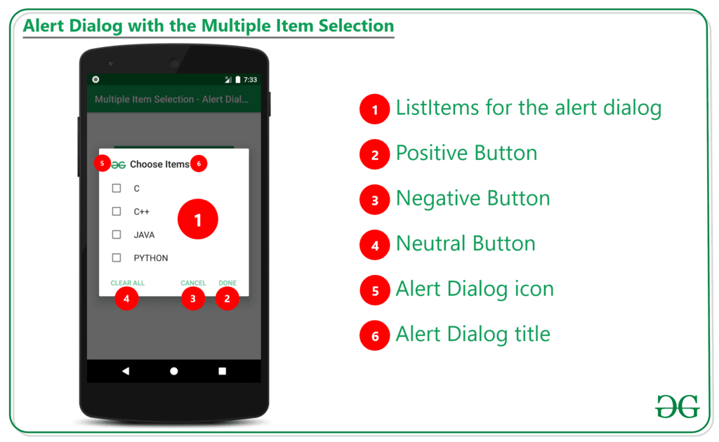 Alert Dialog with MultipleItemSelection in Android - Software Development PDF Download