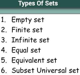 What is set ? How many types of sets? - EduRev Class 11 Question