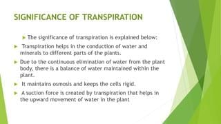 Revision Notes: Transpiration - Biology Class 10 ICSE PDF Download