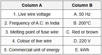 Electricity Worksheet - Class 8 Physics ICSE PDF Download