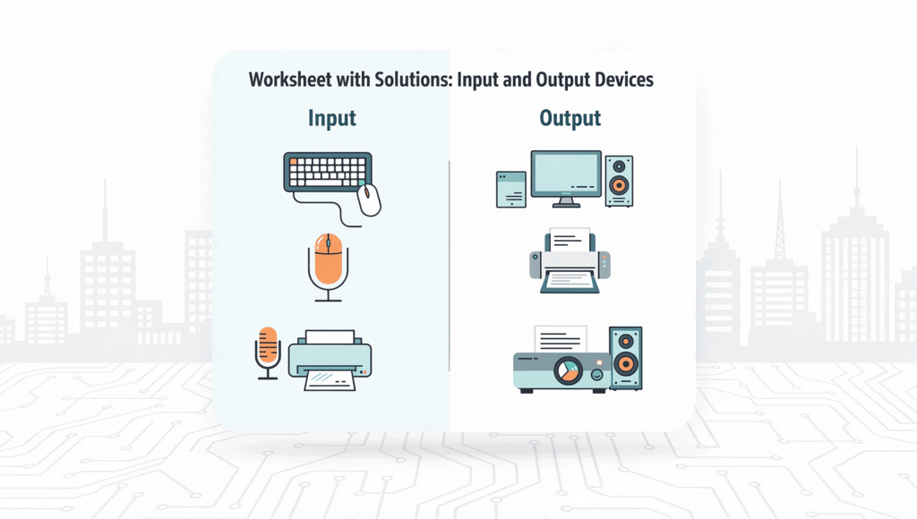 Input and Output Devices Worksheet - Class 2 Computer Studies ICSE PDF