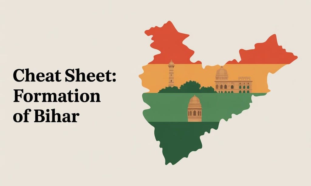 Cheat Sheet Formation of Bihar - BPSC Preparation All subjects - BPSC (Bihar)